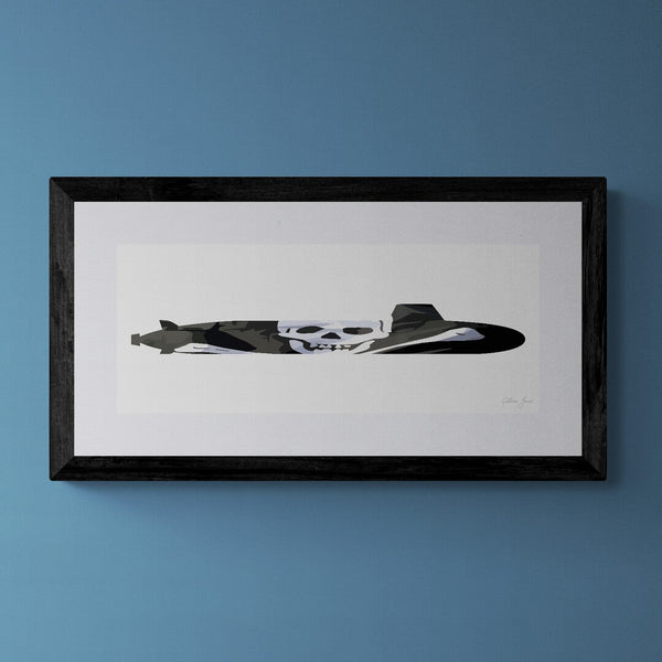 Dreadnought Class Submarine Jolly Roger Print – Gillian Jones Designs