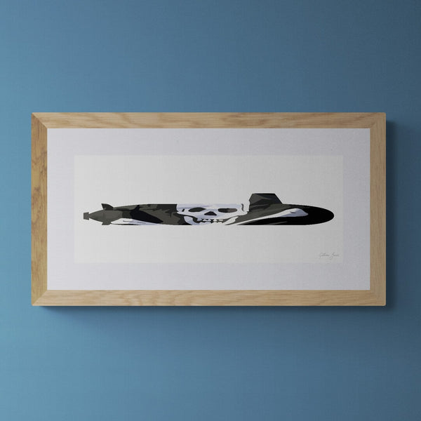 Dreadnought Class Submarine Jolly Roger Print – Gillian Jones Designs